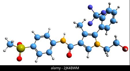 3D image of Eplerenone skeletal formula - molecular chemical structure ...