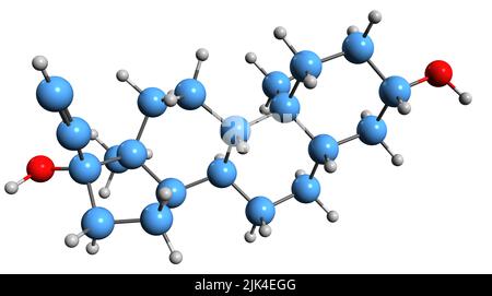 3D image of Androstane skeletal formula - molecular chemical structure ...