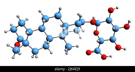 3D image of Androsterone skeletal formula - molecular chemical ...