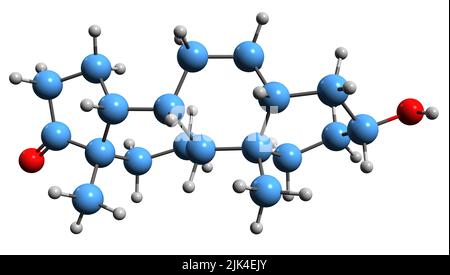 3D image of Androstane skeletal formula - molecular chemical structure ...