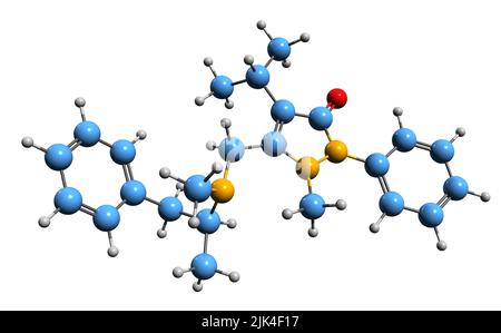 3D image of Methamphetamine skeletal formula - molecular chemical ...