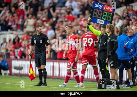 Marcus Forss #21 of Middlesbrough in action during the game during the ...