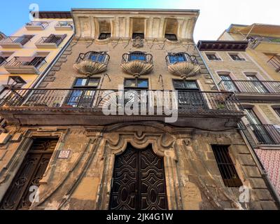 period grand mansion house on the main street in Estella, a town in ...