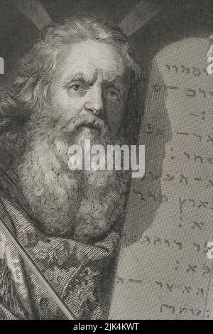Portrait of the Prophet Moses or Moses, Old Testament, Bible ...