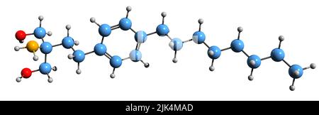 3D image of Sphingosine-1-phosphate skeletal formula - molecular ...