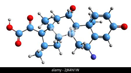 3D image of Fluocortin butyl skeletal formula - molecular chemical ...