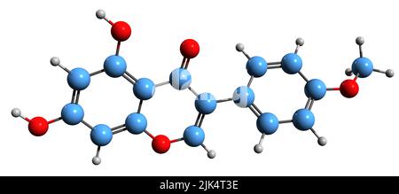 3D image of Ononin skeletal formula - molecular chemical structure of ...