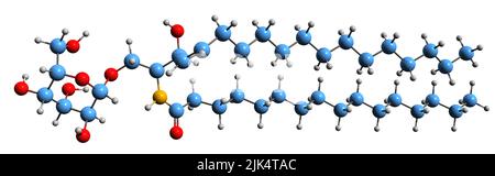 3D image of cerebroside A skeletal formula - molecular chemical ...