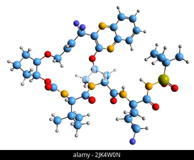Glecaprevir hepatitis C virus drug molecule. Skeletal formula Stock ...