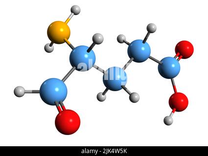 3D image of Heme O skeletal formula - molecular chemical structure of porphyrin isolated on ...