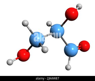 3D image of Dihydroxyacetone phosphate skeletal formula - molecular ...