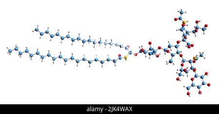 3D image of Ganglioside skeletal formula - molecular chemical structure ...