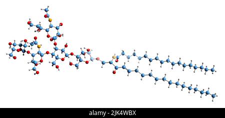 3D image of Ganglioside skeletal formula - molecular chemical structure ...