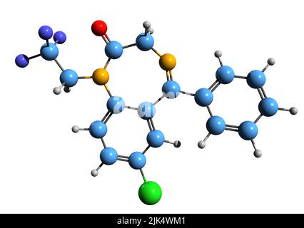 3D image of gamma-aminobutyric acid skeletal formula - molecular ...