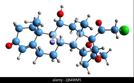 Halcinonide topical corticosteroid drug molecule. Skeletal formula ...
