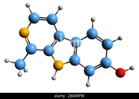 3D image of Carboline skeletal formula - molecular chemical structure ...