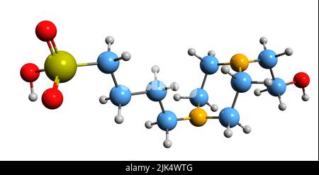 3D image of HEPES skeletal formula - molecular chemical structure of ...