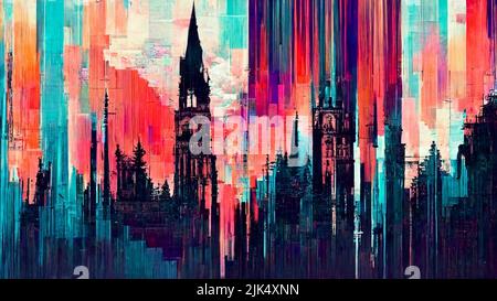 Abstract Gothic Art sketch illustration dark mood and ambience with a ...