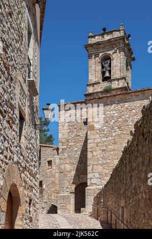church of El Salvador on Abadia street in the town of Culla, declared ...