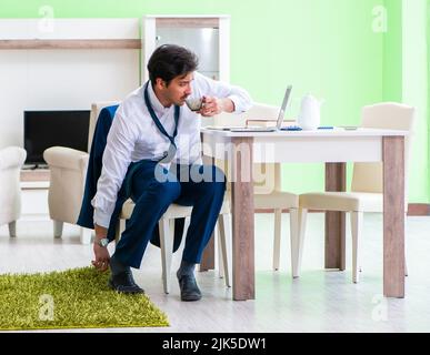 Stressed Man Running Online Business Making Boutique Candles At Home ...