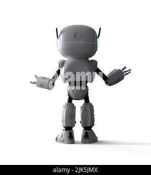 3d rendering rear view artificial intelligence robot or cyborg finger ...