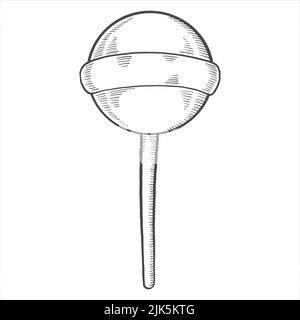 round sweet candy isolated doodle hand drawn sketch with outline style ...