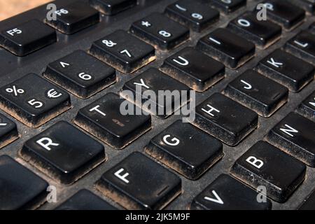 BLACK COLOR COMPUTER KEYBORDS WITH LETTERS Stock Photo - Alamy