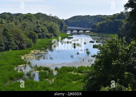 View from Stackpole Court towards the grade II listed 8 arch bridge ...