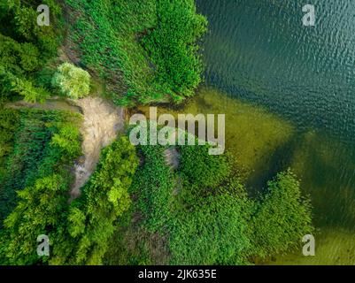 Pogoria IV lake in Dabrowa Górnicza Aerial View. Popular tourist ...