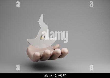 Beautiful abstract illustrations Golden Hand Holding Halloween Church ...