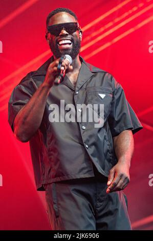 Rapper Ghetts performing at Somerset House, London Stock Photo - Alamy
