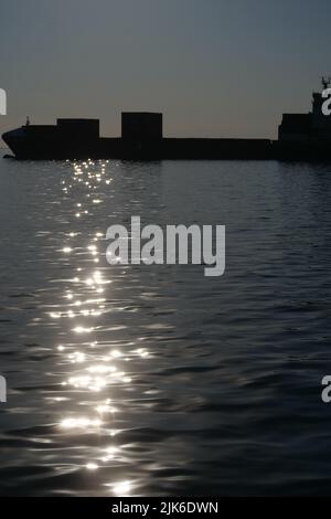 Container ship, Thessaloniki Bay, Macedonia, North-Eastern Greece Stock ...