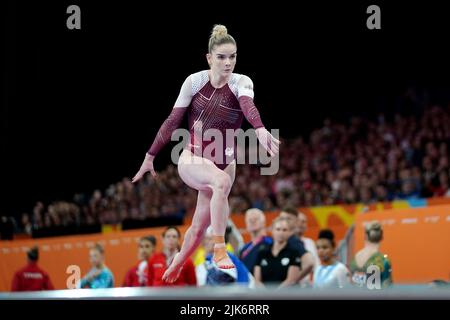 England's Alice Kinsella in action during the uneven bars rotation at ...