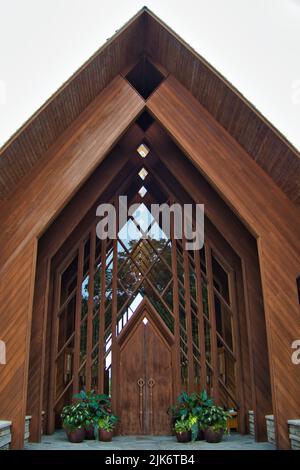 Front doors to beautfil glass chapel in remote Kingsville Missouri ...