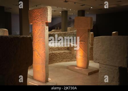 Copy of Gobekli Tepe Stones in Sanliurfa Archaeological Museum, Turkey ...