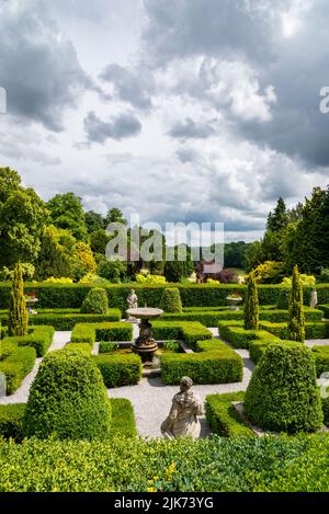 Topiary garden at Thornbridge Hall gardens near Bakewell, Derbyshire ...