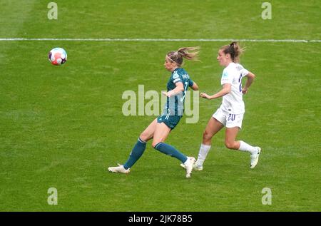 England's Ella Toone scores her sides second goal during the Women's ...