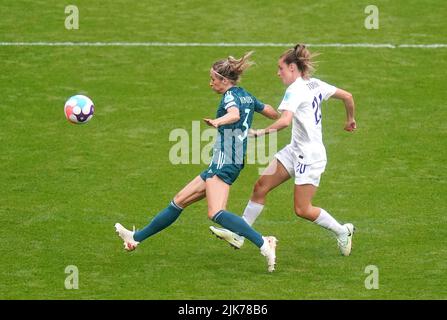England's Ella Toone scores her sides second goal during the Women's ...