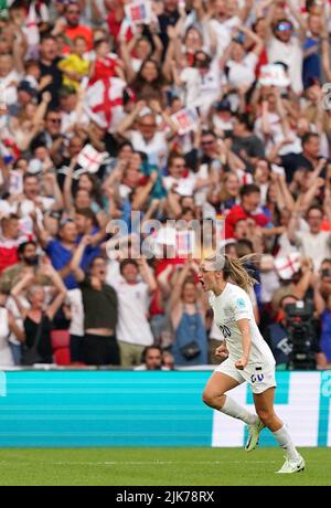 Ella Toone of England celebrates after scoring a goal with teammates ...