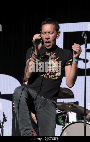 Rick Witter from Shed Seven performs with his son Duke on the main ...
