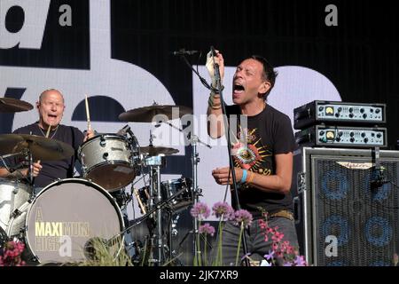 Rick Witter from Shed Seven performs with his son Duke on the main ...