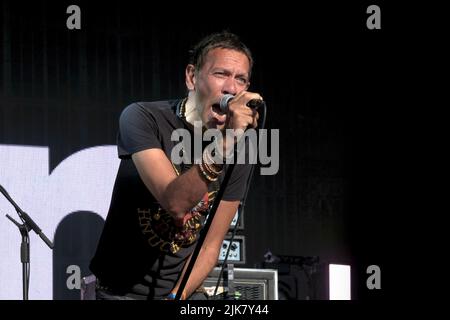 Rick Witter from Shed Seven performs on the main stage during the ...