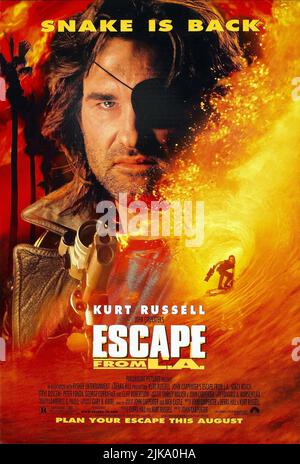 Kurt Russell Poster Film: Escape From L.A. (USA 1996) Characters: Snake ...