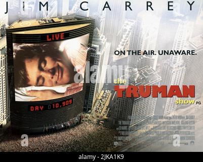 THE TRUMAN SHOW poster for 1998 Paramount film with Jim Carrey Stock ...