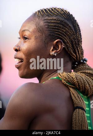 Rosemary Chukwuma (NGR) competing in the 4x100m women’s heats on day ...
