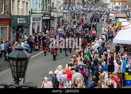 Minden Day Parade in Berwick upon Tweed with veterans of the King's Own ...