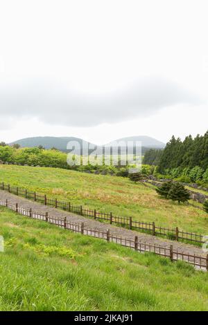 Sangumburi crater scenic landscape in Jeju island, Korea Stock Photo ...
