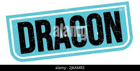 DRAGON text written on blue-black round stamp sign Stock Photo - Alamy