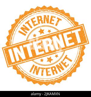 INTERNET text written on orange rectangle stamp sign Stock Photo - Alamy