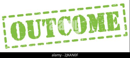 OUTCOME text written on green grungy stamp sign Stock Photo - Alamy